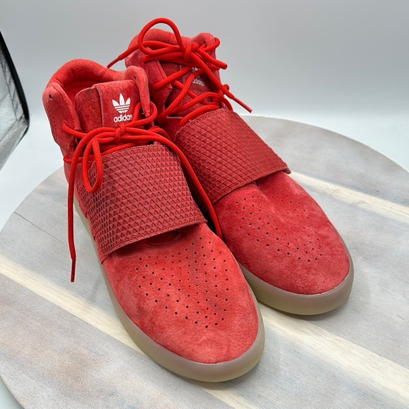 adidas | Shoes | Adidas Red Sneakers With Mesh Upper And Gum Sole Size ...